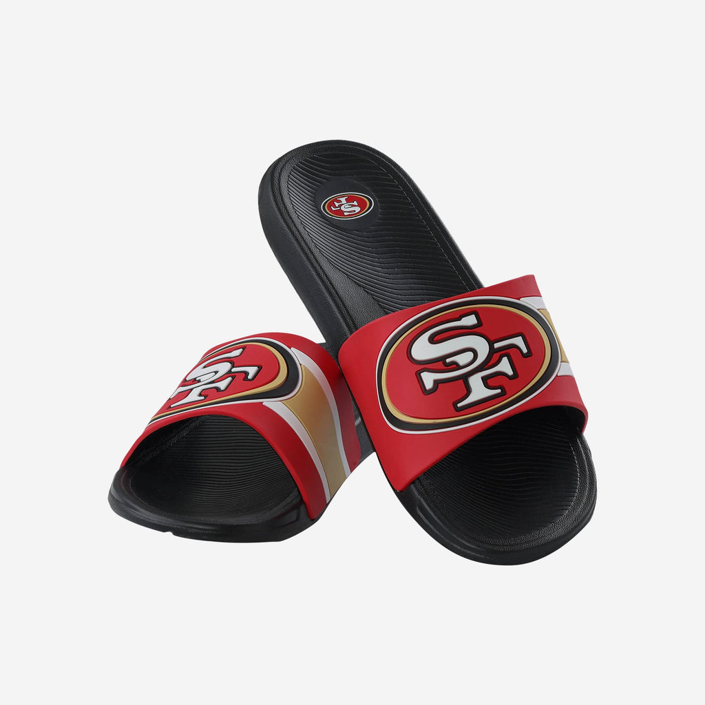 San Francisco 49ers Striped Big Logo Raised Slide FOCO