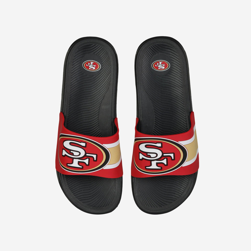 San Francisco 49ers Striped Big Logo Raised Slide FOCO