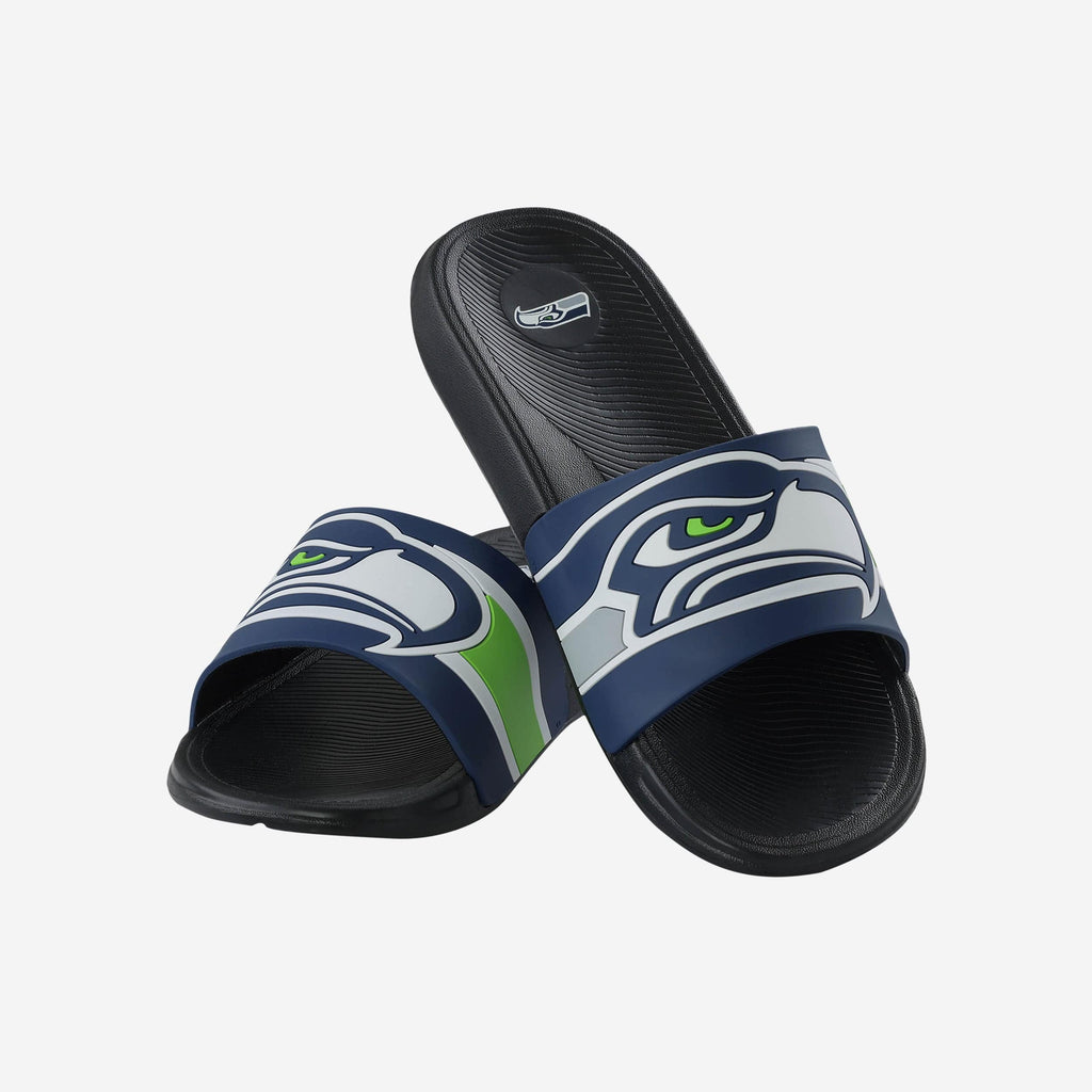 Seattle Seahawks Striped Big Logo Raised Slide FOCO