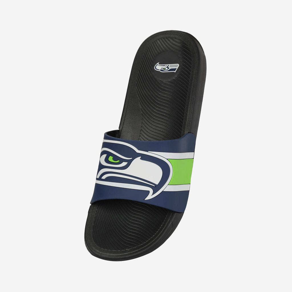 Seattle Seahawks Striped Big Logo Raised Slide FOCO