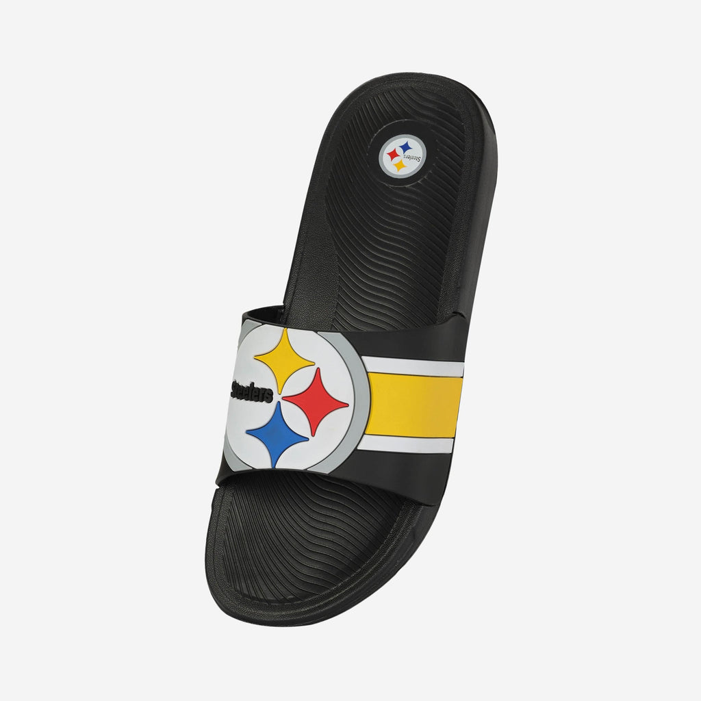 Pittsburgh Steelers Striped Big Logo Raised Slide FOCO