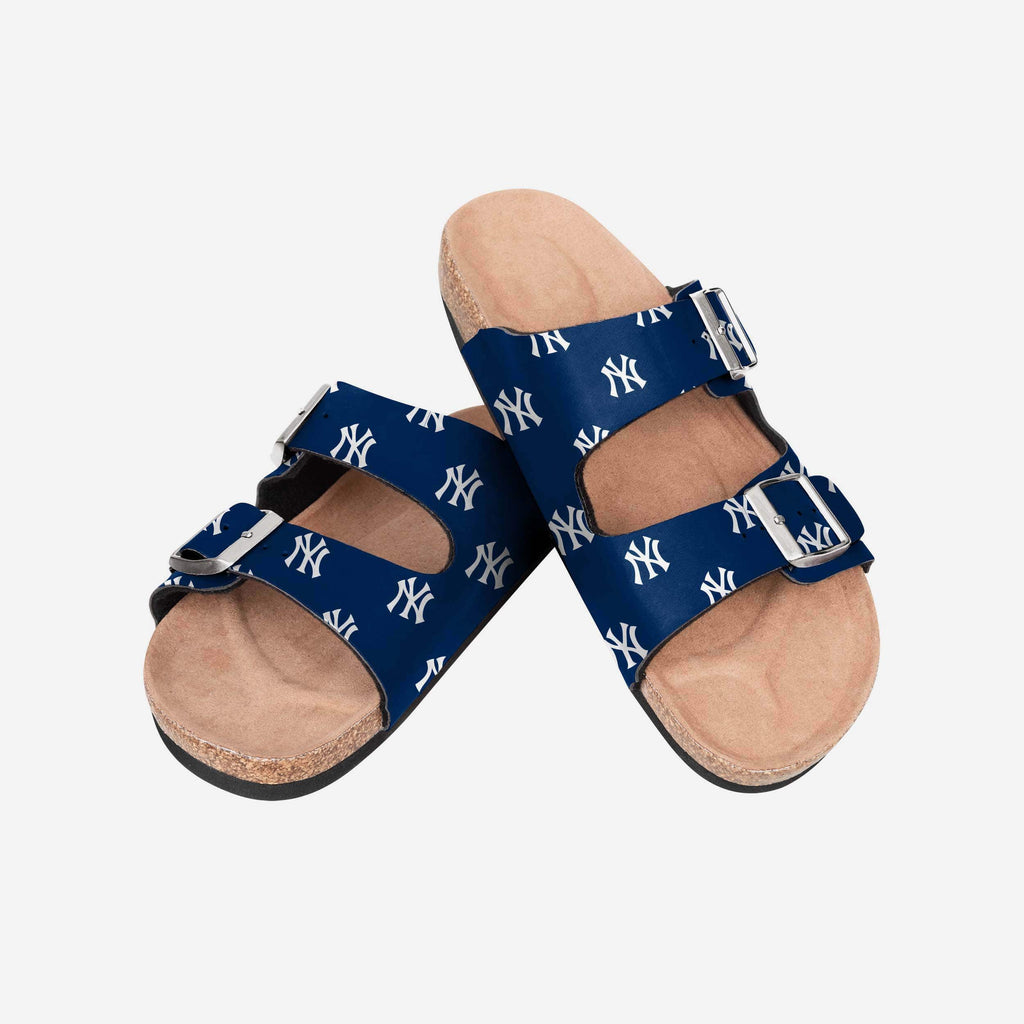 New York Yankees Womens Team Logo Double Buckle Sandal FOCO