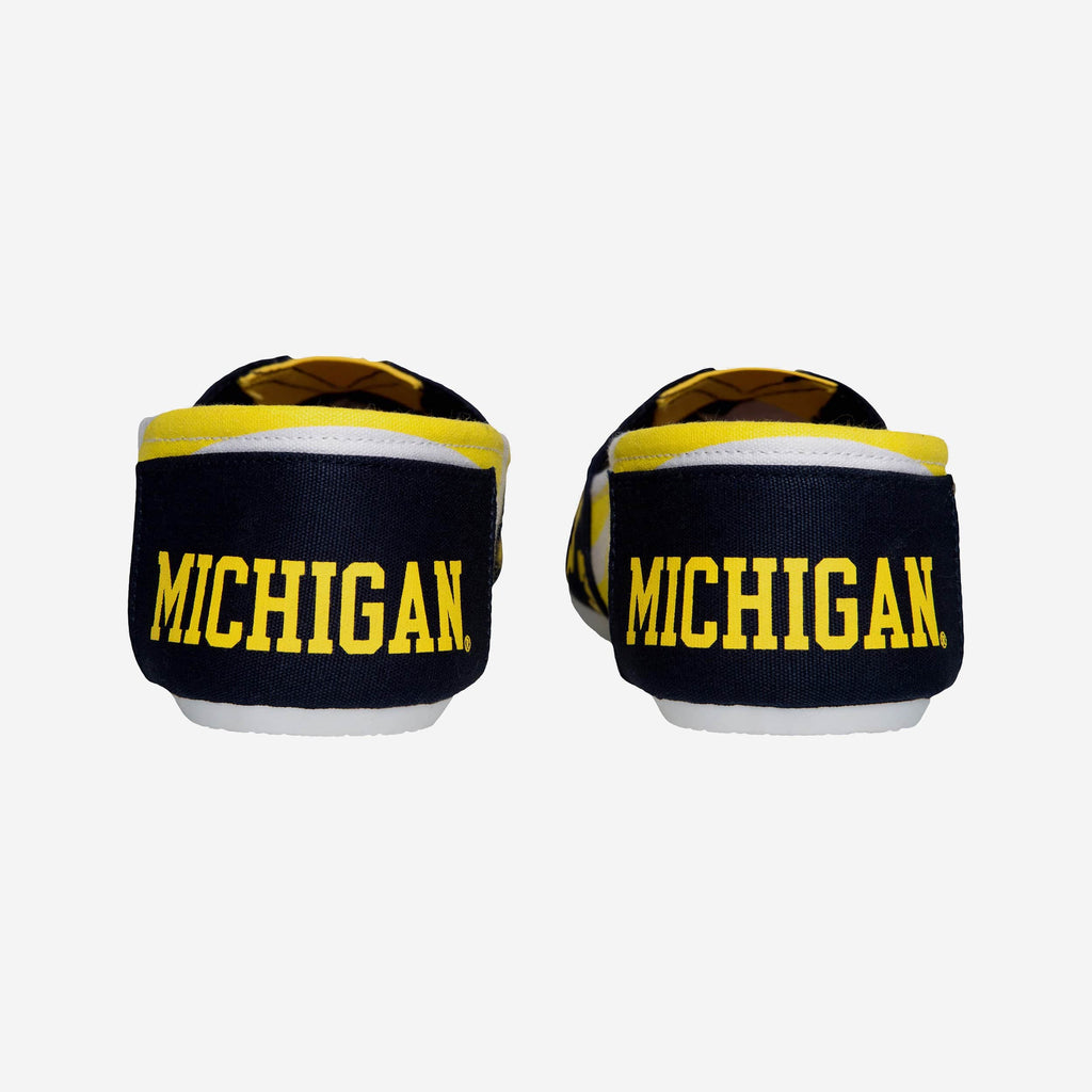 Michigan Wolverines Womens Stripe Canvas Shoe FOCO