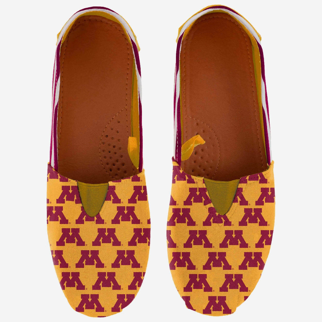 Minnesota Golden Gophers Womens Stripe Canvas Shoe FOCO