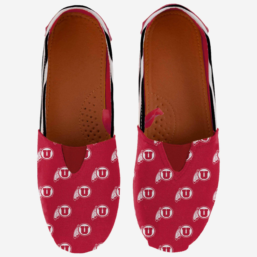 Utah Utes Womens Stripe Canvas Shoe FOCO