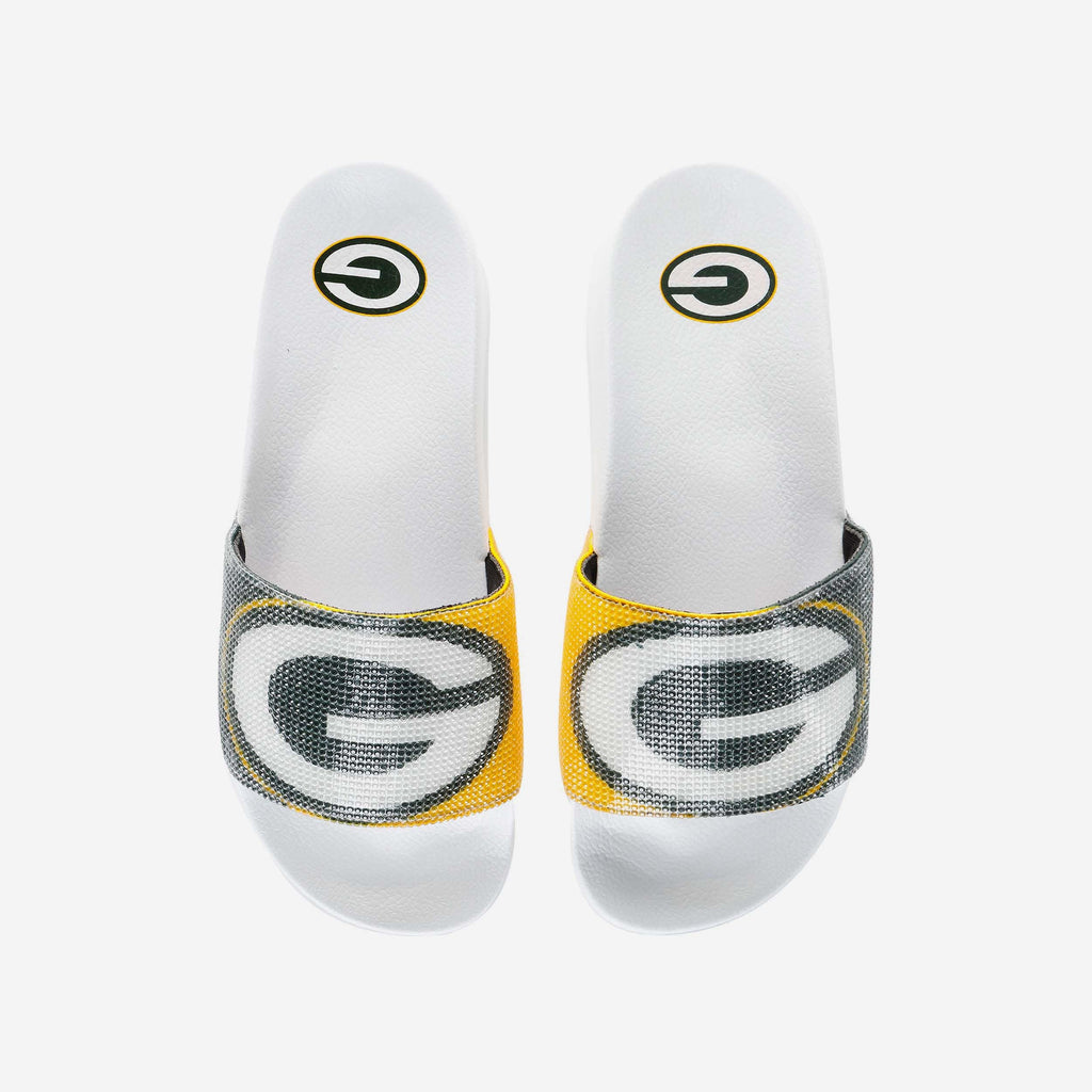 Green Bay Packers Womens Big Logo Shimmer Slide FOCO