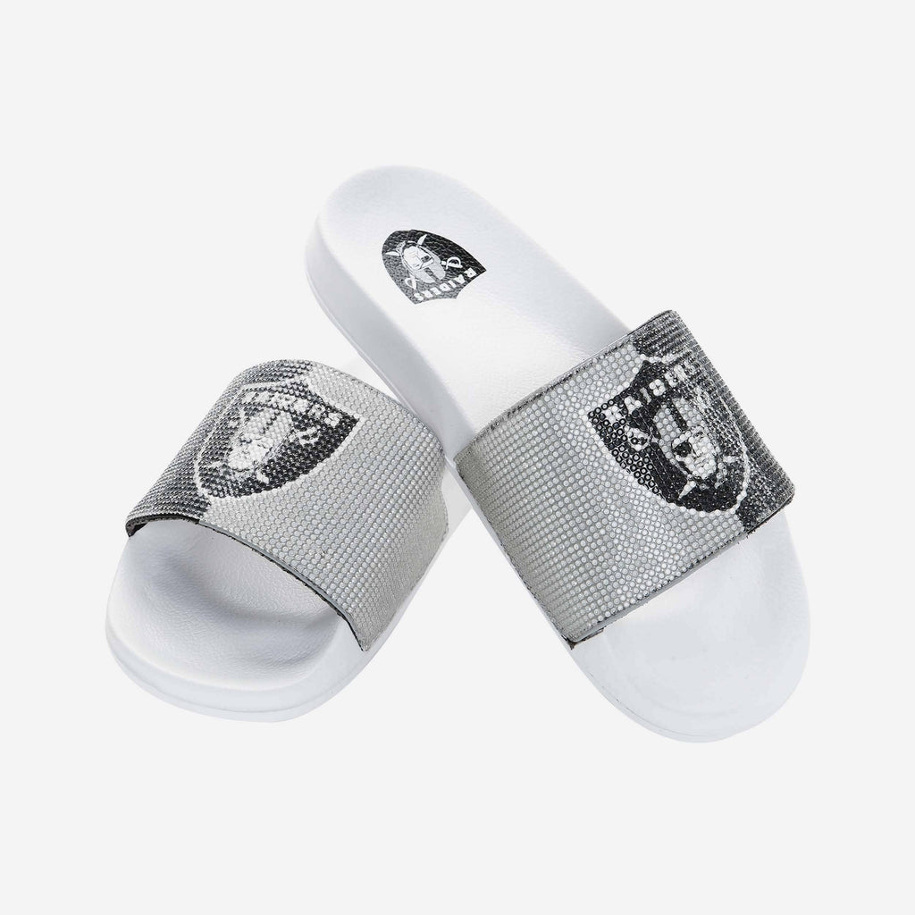Las Vegas Raiders Womens Big Logo Shimmer Slide FOCO