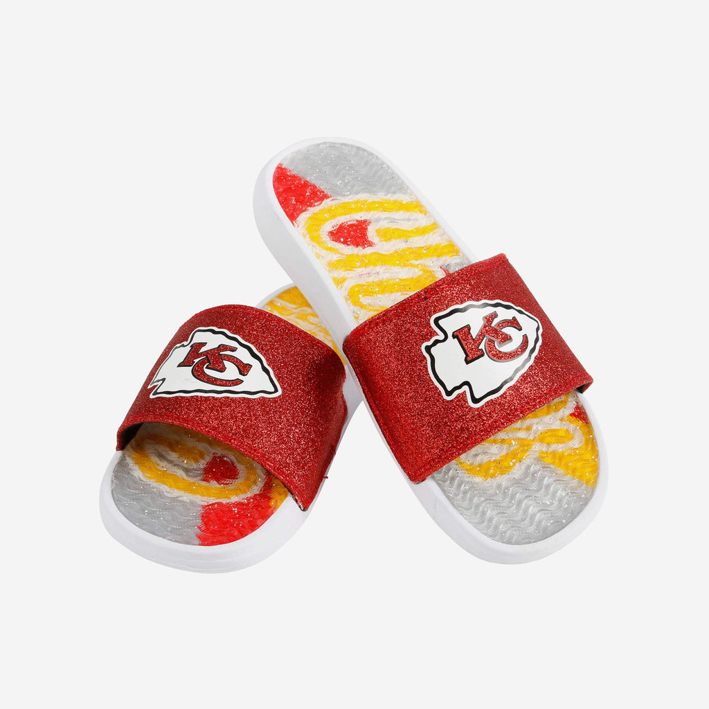Kansas City Chiefs Womens Glitter Gel Slide FOCO