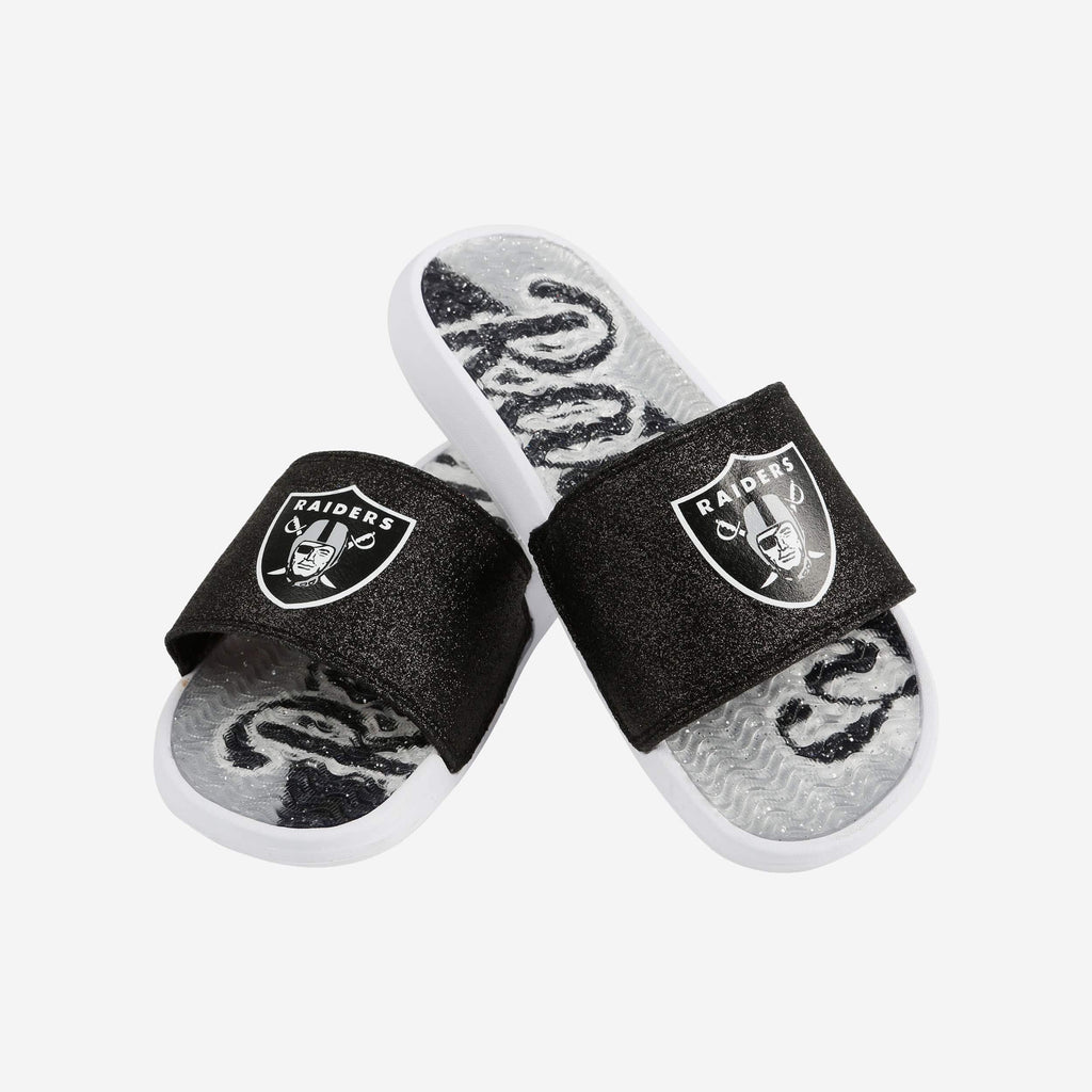Las Vegas Raiders Womens Glitter Gel Slide FOCO