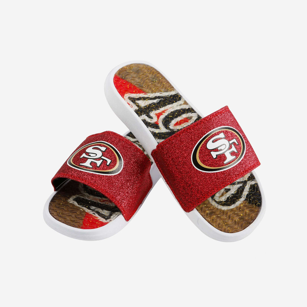 San Francisco 49ers Womens Glitter Gel Slide FOCO