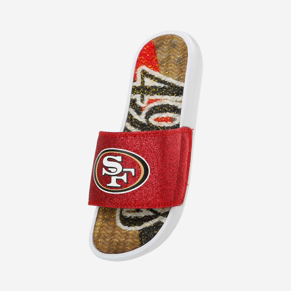 San Francisco 49ers Womens Glitter Gel Slide FOCO