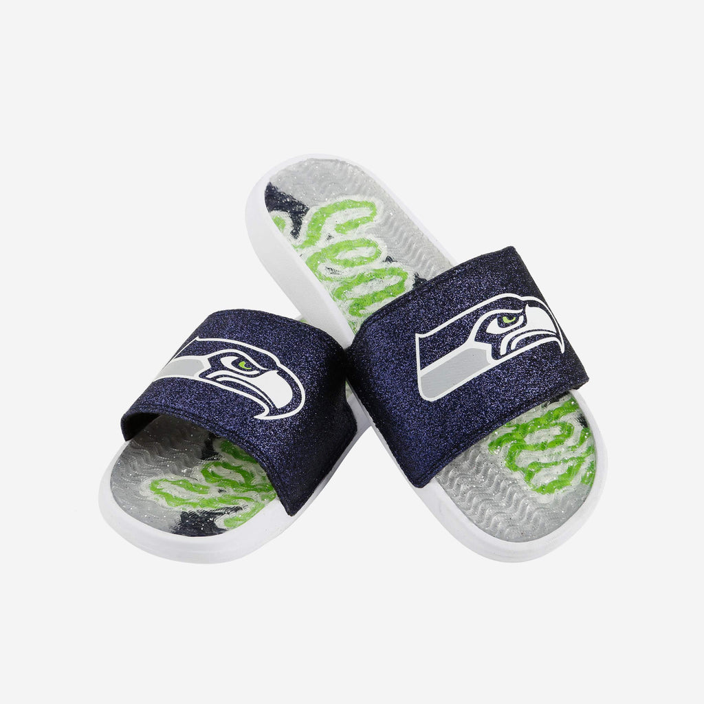 Seattle Seahawks Womens Glitter Gel Slide FOCO
