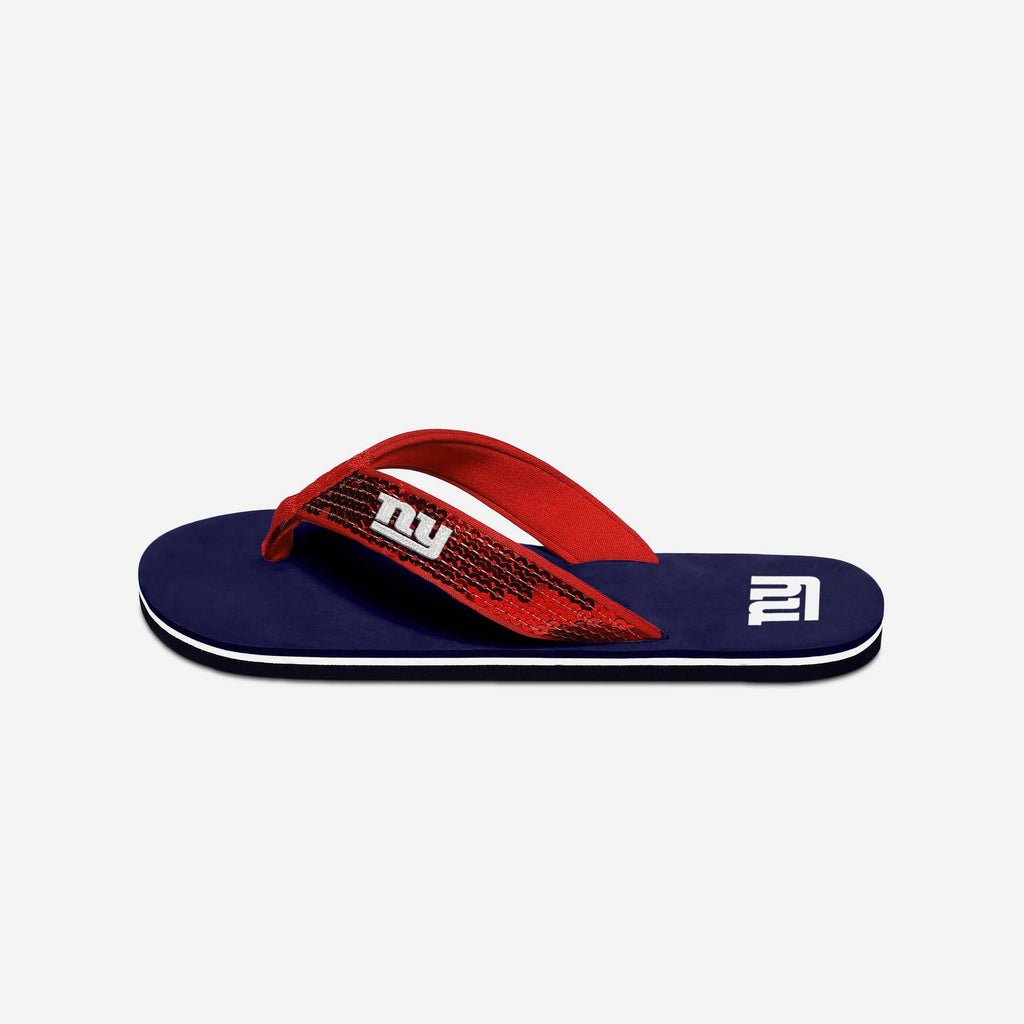 New York Giants Womens Sequin Flip Flop FOCO