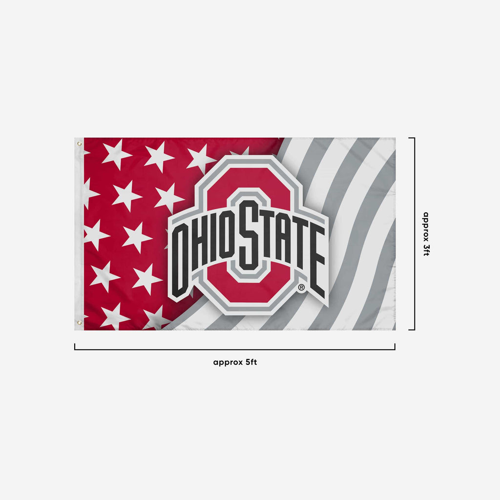 Ohio State Buckeyes Americana Horizontal Flag FOCO