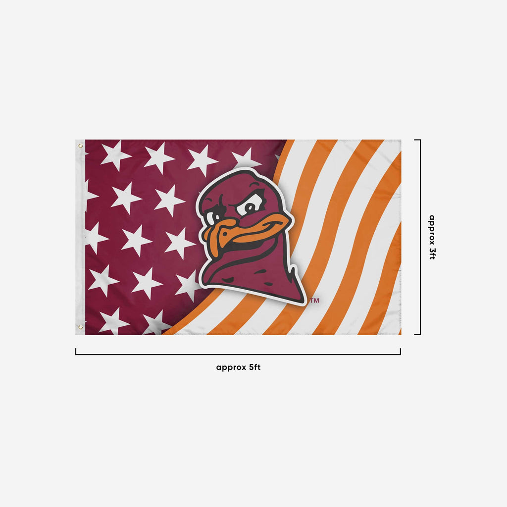 Virginia Tech Hokies Americana Horizontal Flag FOCO