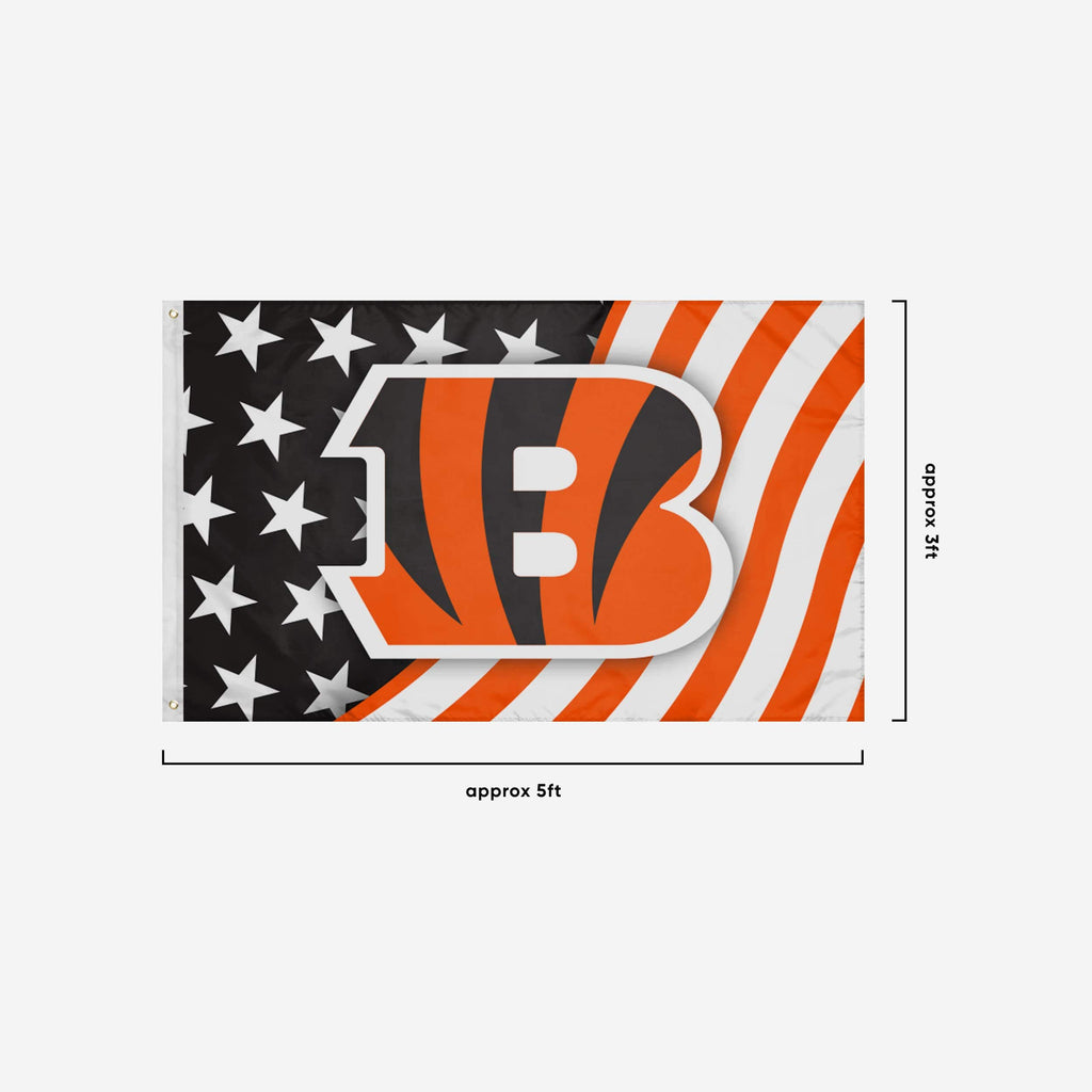 Cincinnati Bengals Americana Horizontal Flag FOCO