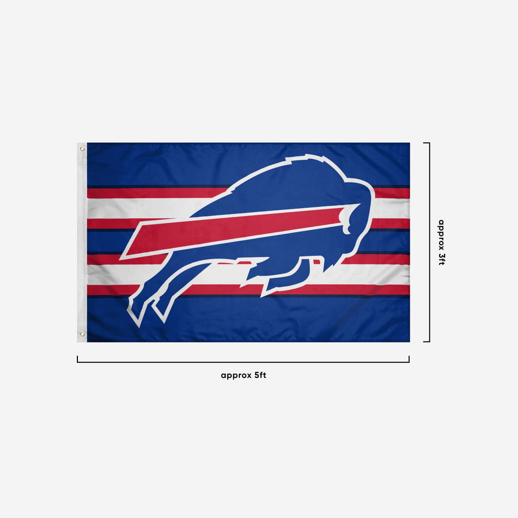 Buffalo Bills Big Logo Team Stripe Horizontal Flag FOCO