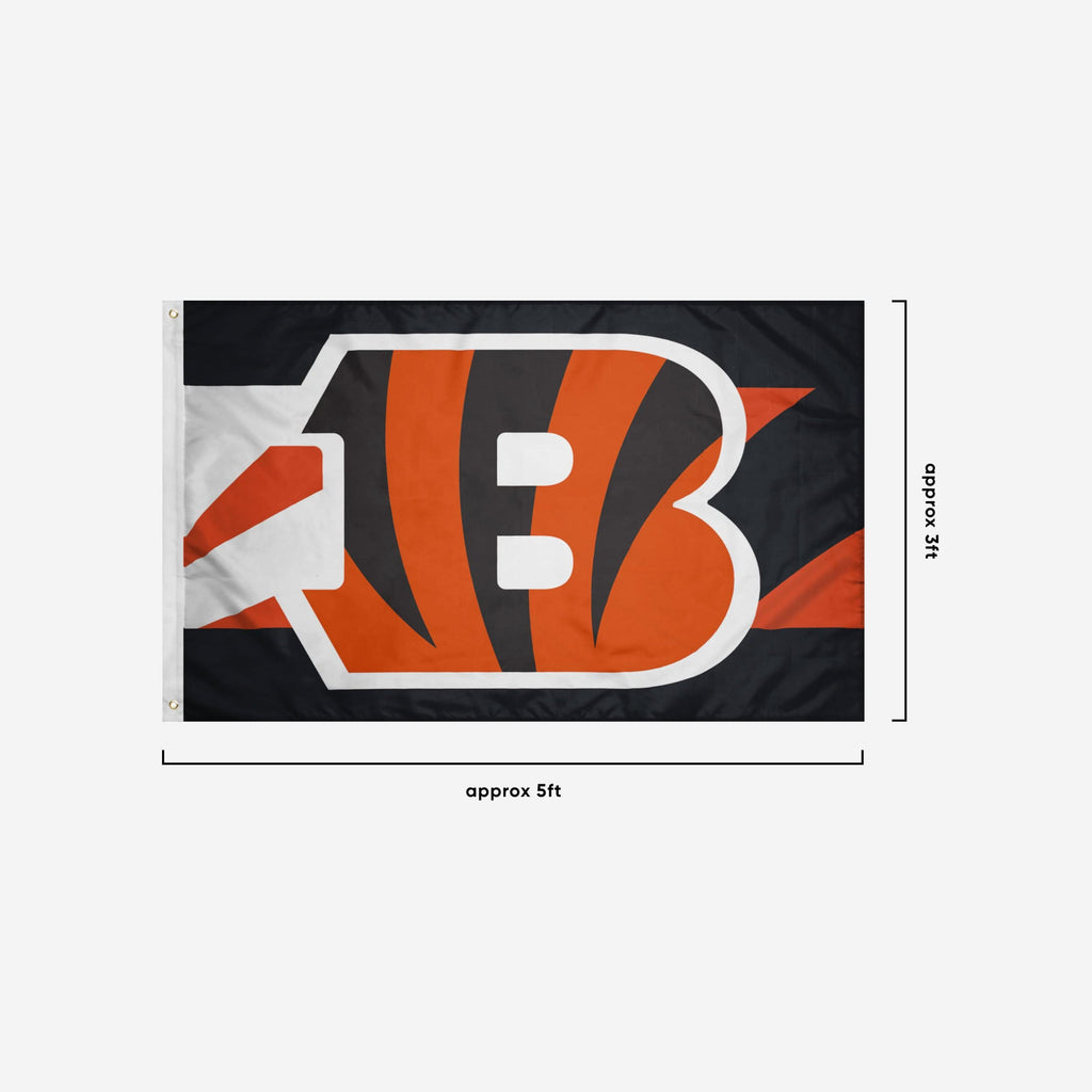 Cincinnati Bengals Big Logo Team Stripe Horizontal Flag FOCO