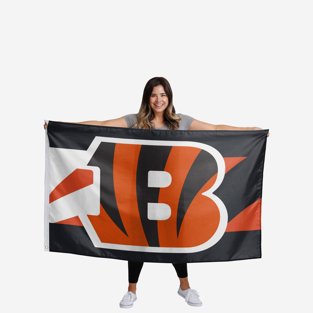 Cincinnati Bengals Big Logo Team Stripe Horizontal Flag FOCO