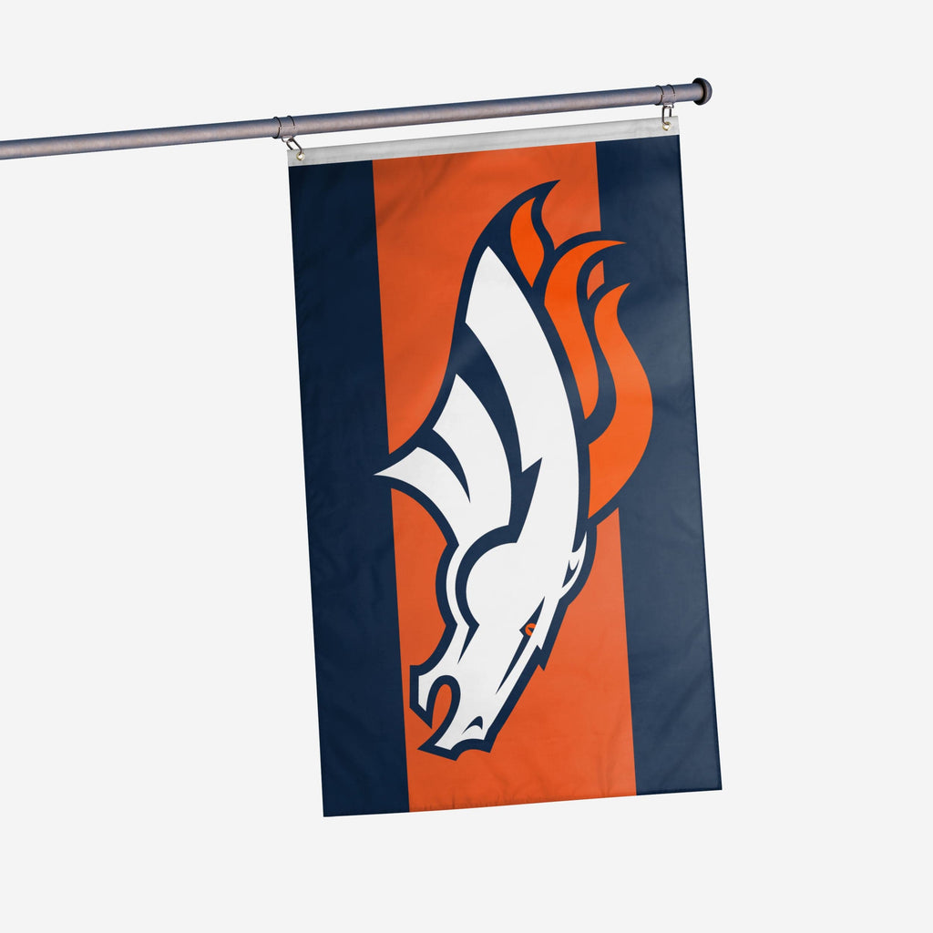 Denver Broncos Big Logo Team Stripe Horizontal Flag FOCO