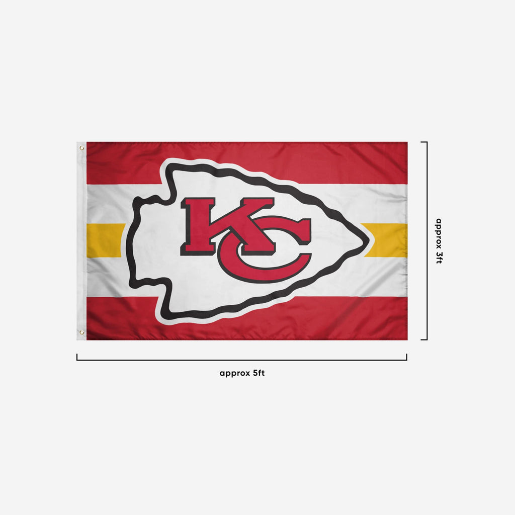 Kansas City Chiefs Big Logo Team Stripe Horizontal Flag FOCO