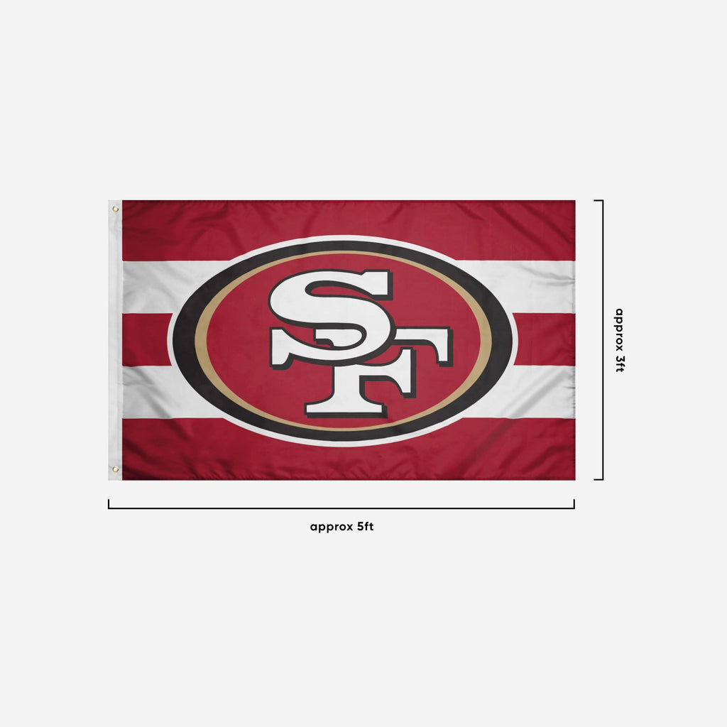 San Francisco 49ers Big Logo Team Stripe Horizontal Flag FOCO