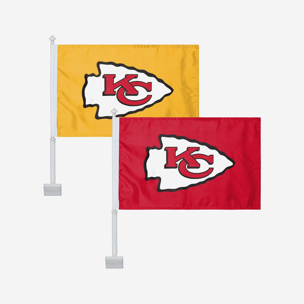 Kansas City Chiefs 2 Pack Solid Car Flag FOCO
