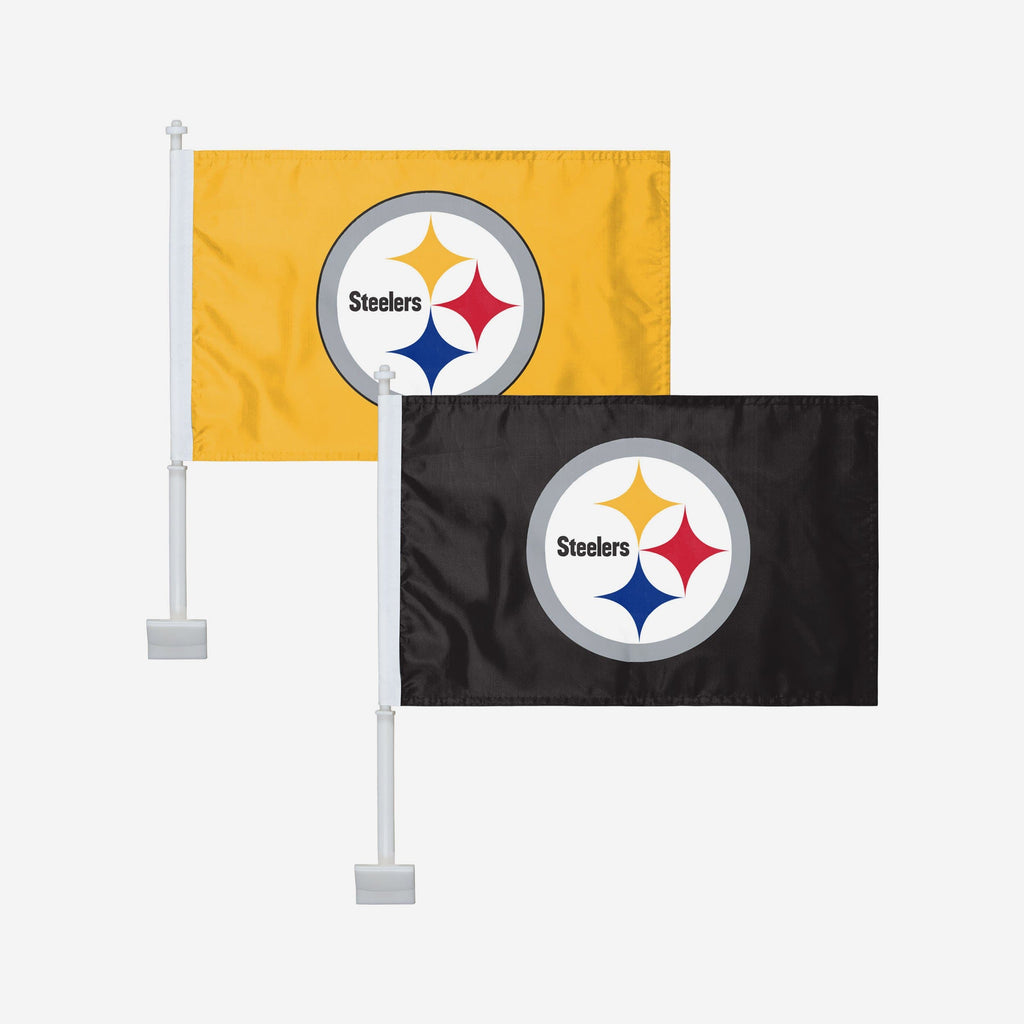 Pittsburgh Steelers 2 Pack Solid Car Flag FOCO