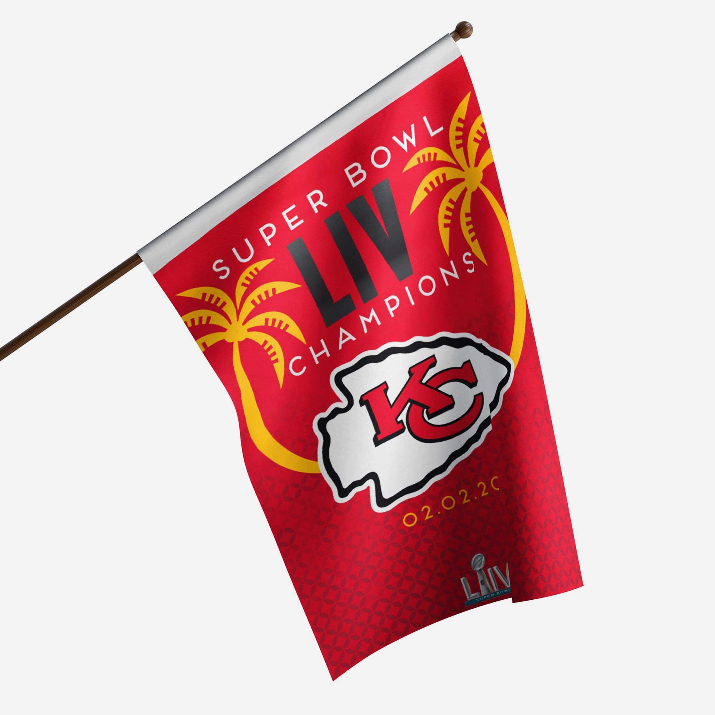Kansas City Chiefs Super Bowl LIV Champions Vertical Flag FOCO