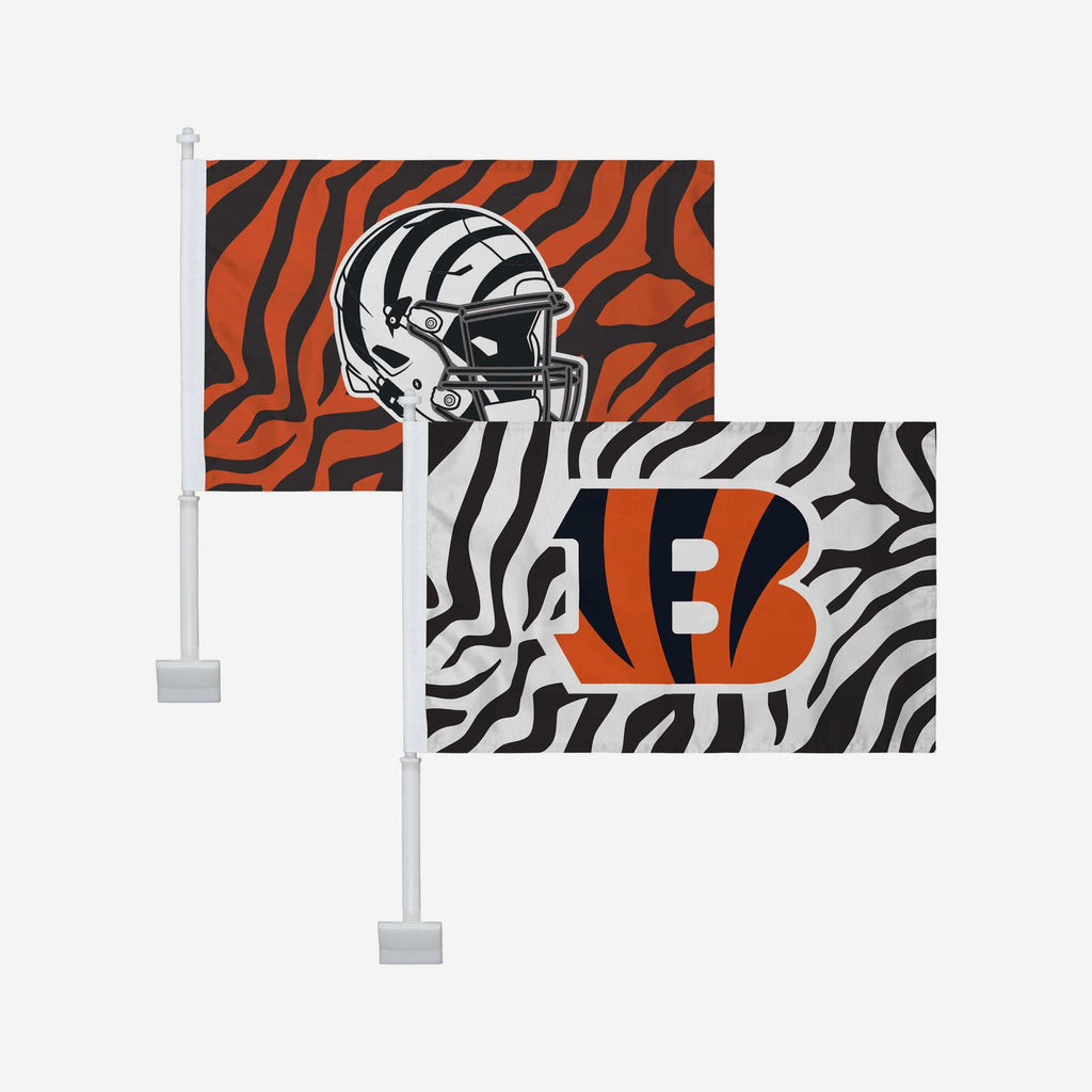 Cincinnati Bengals 2 Pack White Stripe Car Flag FOCO