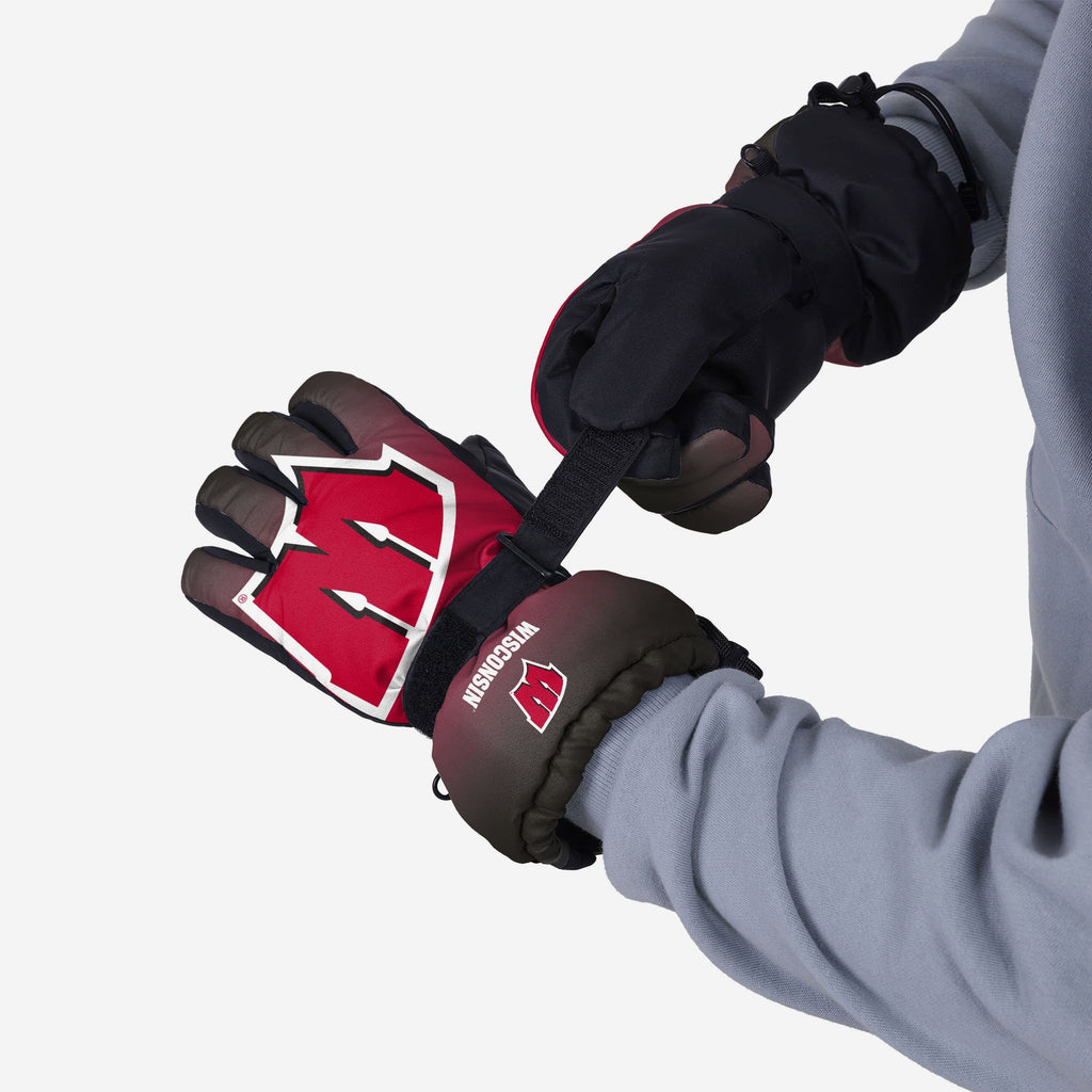 Wisconsin Badgers Gradient Big Logo Insulated Gloves FOCO