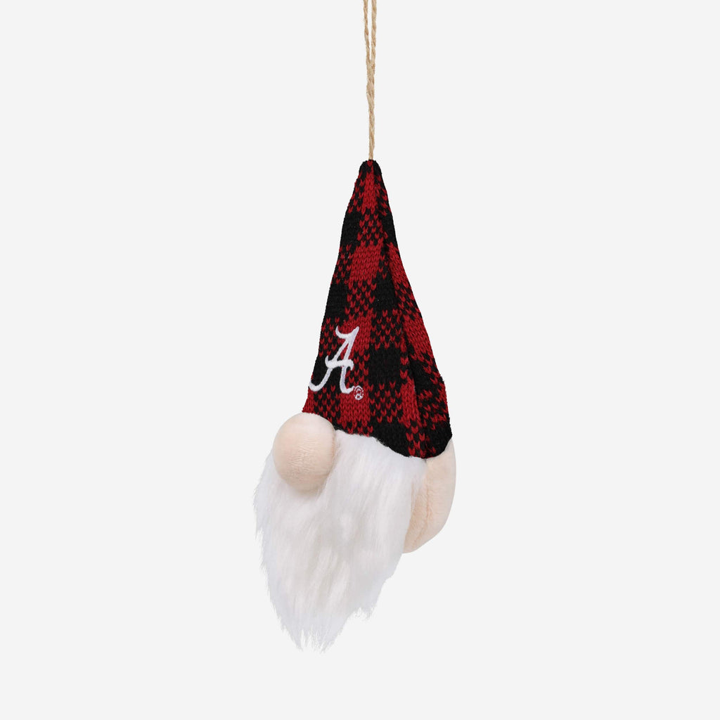 Alabama Crimson Tide Plaid Hat Plush Gnome Ornament FOCO