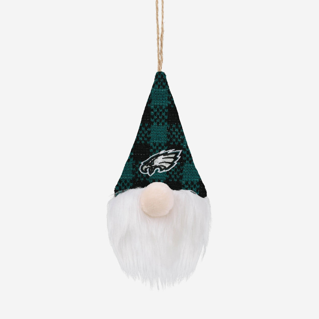 Philadelphia Eagles Plaid Hat Plush Gnome Ornament FOCO