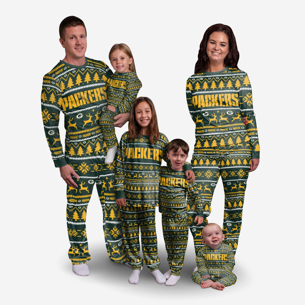 Green Bay Packers Family Holiday Pajamas FOCO
