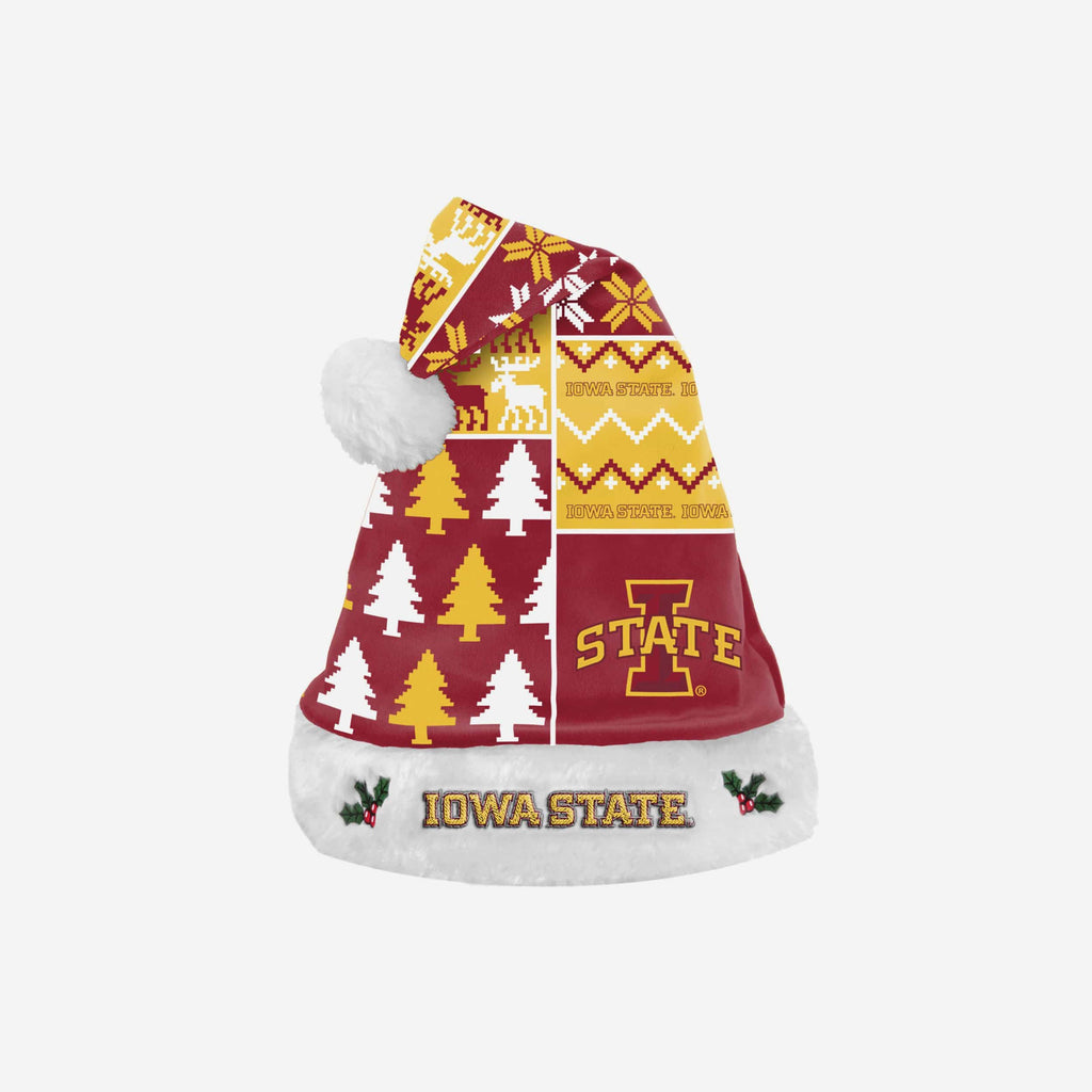 Iowa State Cyclones Busy Block Family Holiday Santa Hat FOCO