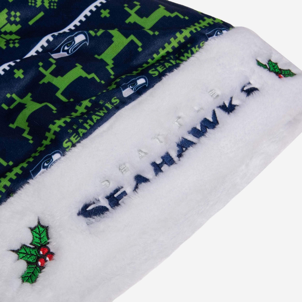 Seattle Seahawks Family Holiday Santa Hat FOCO