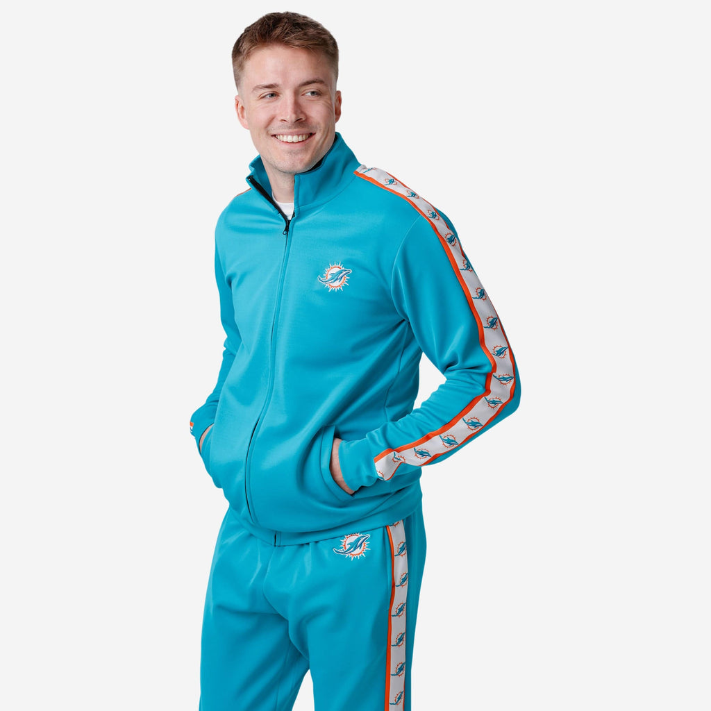 Miami Dolphins Stripe Logo Track Jacket FOCO