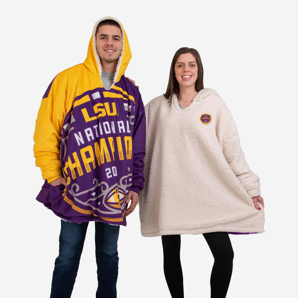 LSU Tigers 2019 Football National Champions Reversible Colorblock Hood FOCO