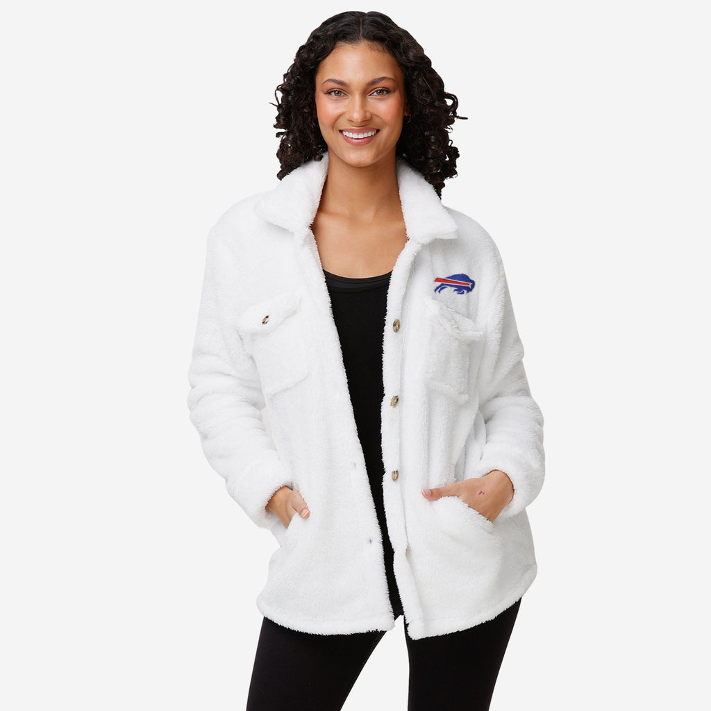 Buffalo Bills Womens White Sherpa Jacket FOCO