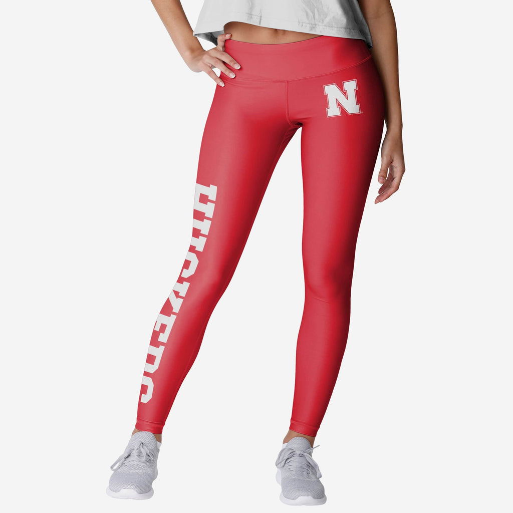 Nebraska Cornhuskers Womens Solid Big Wordmark Legging FOCO