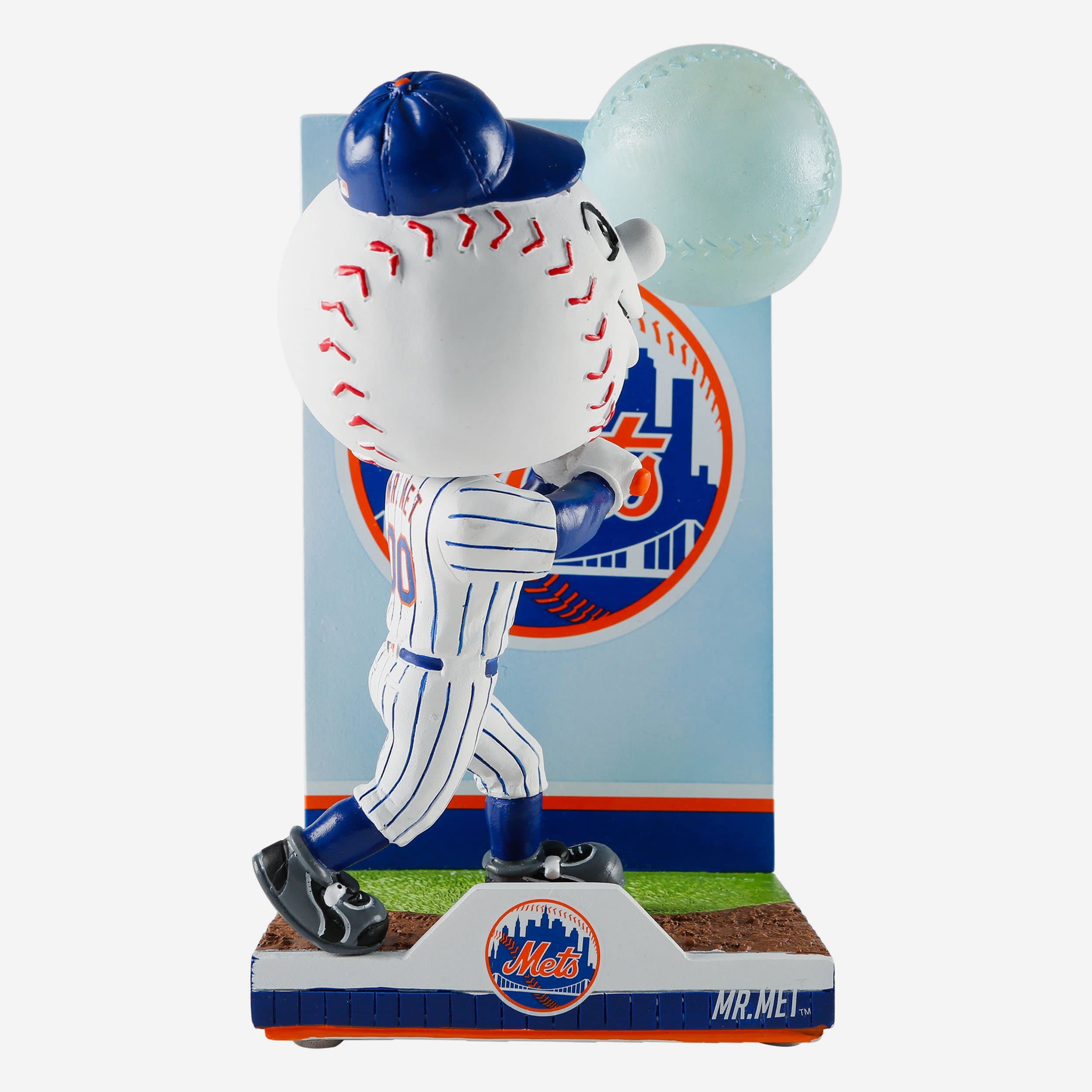 Mr Met New York Mets Mascot Action Pose Light Up Ball Bobblehead FOCO