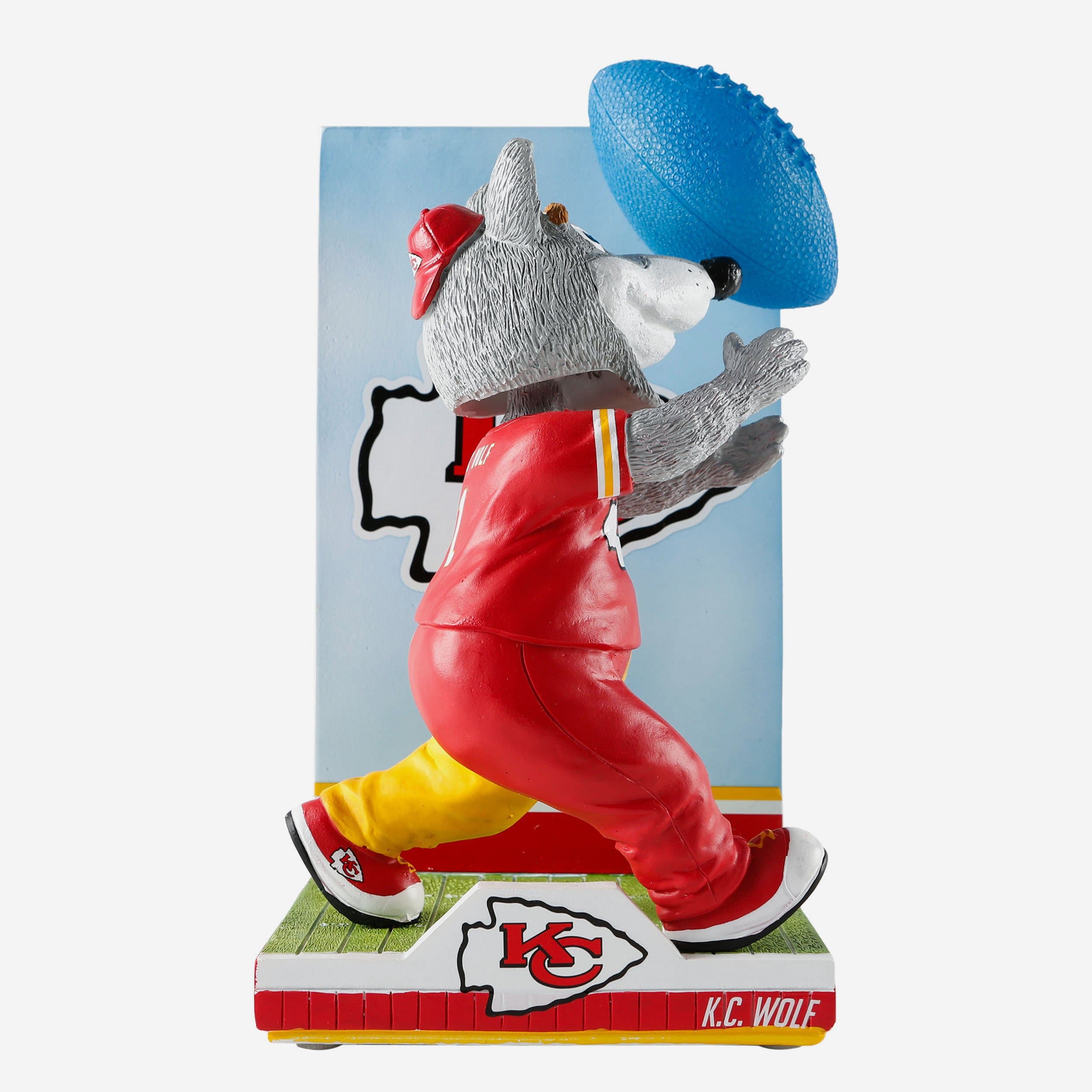 KC Wolf Kansas City Chiefs Mascot Action Pose Light Up Ball Bobblehead FOCO