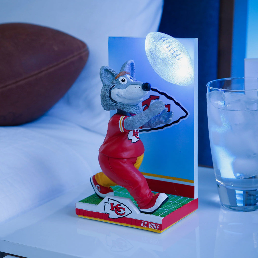 KC Wolf Kansas City Chiefs Mascot Action Pose Light Up Ball Bobblehead FOCO
