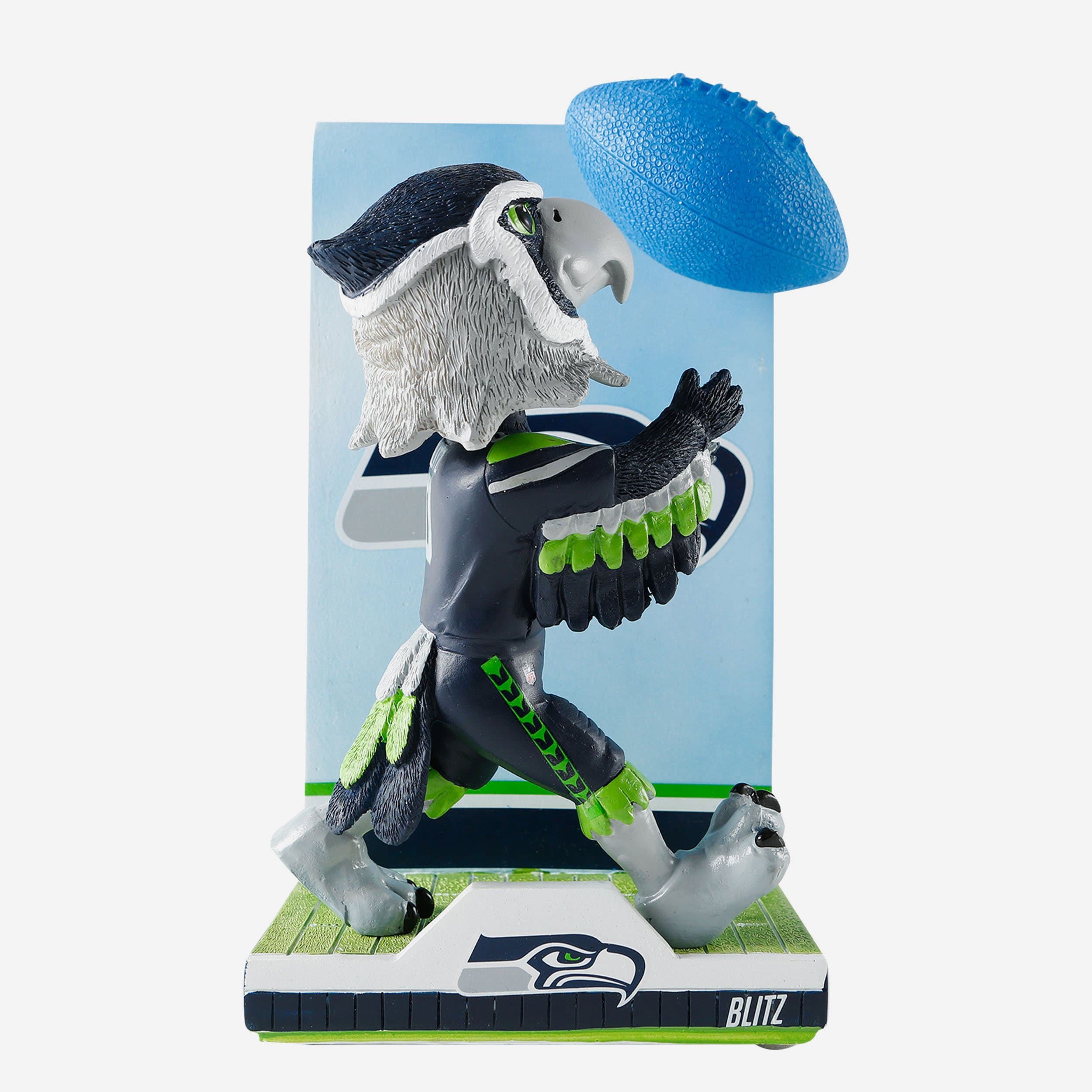 Blitz Seattle Seahawks Mascot Action Pose Light Up Ball Bobblehead FOCO