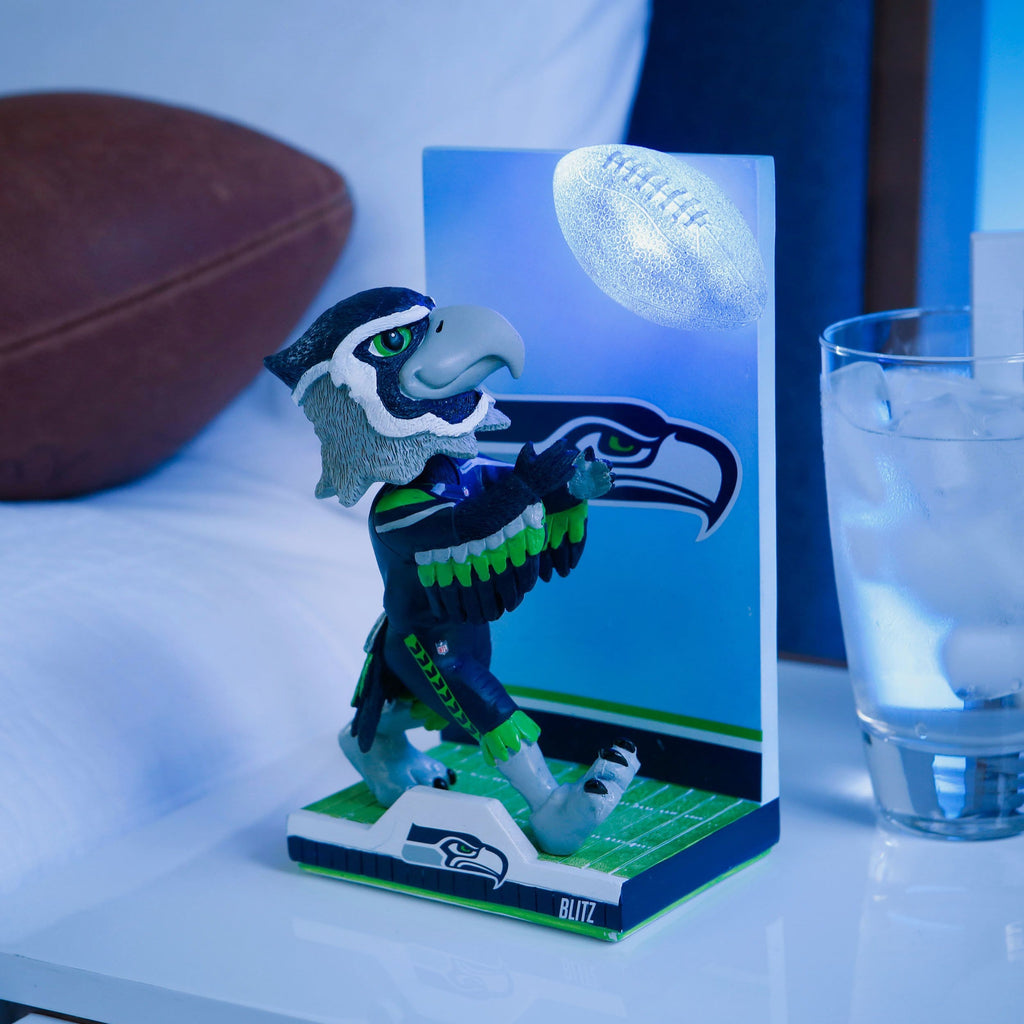 Blitz Seattle Seahawks Mascot Action Pose Light Up Ball Bobblehead FOCO