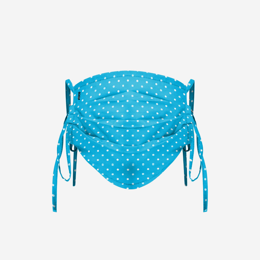 Pleated Blue Polka Dots Tie-Back Face Cover FOCO