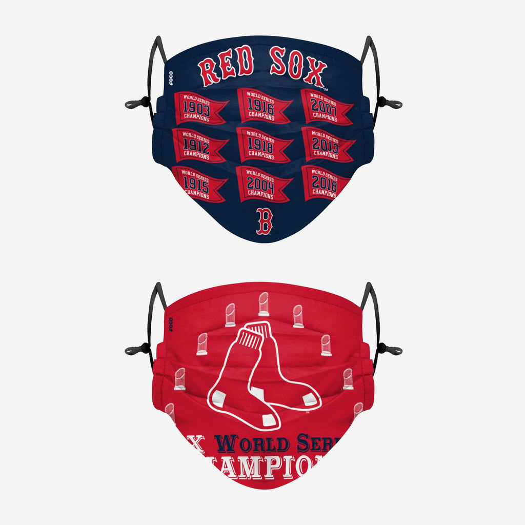 Boston Red Sox Thematic Champions Adjustable 2 Pack Face Cover FOCO