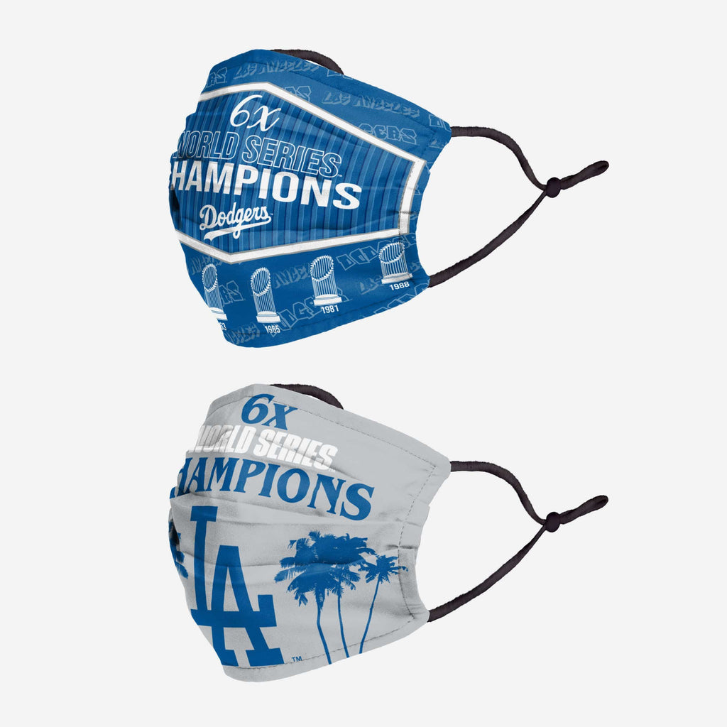 Los Angeles Dodgers Thematic Champions Adjustable 2 Pack Face Cover FOCO