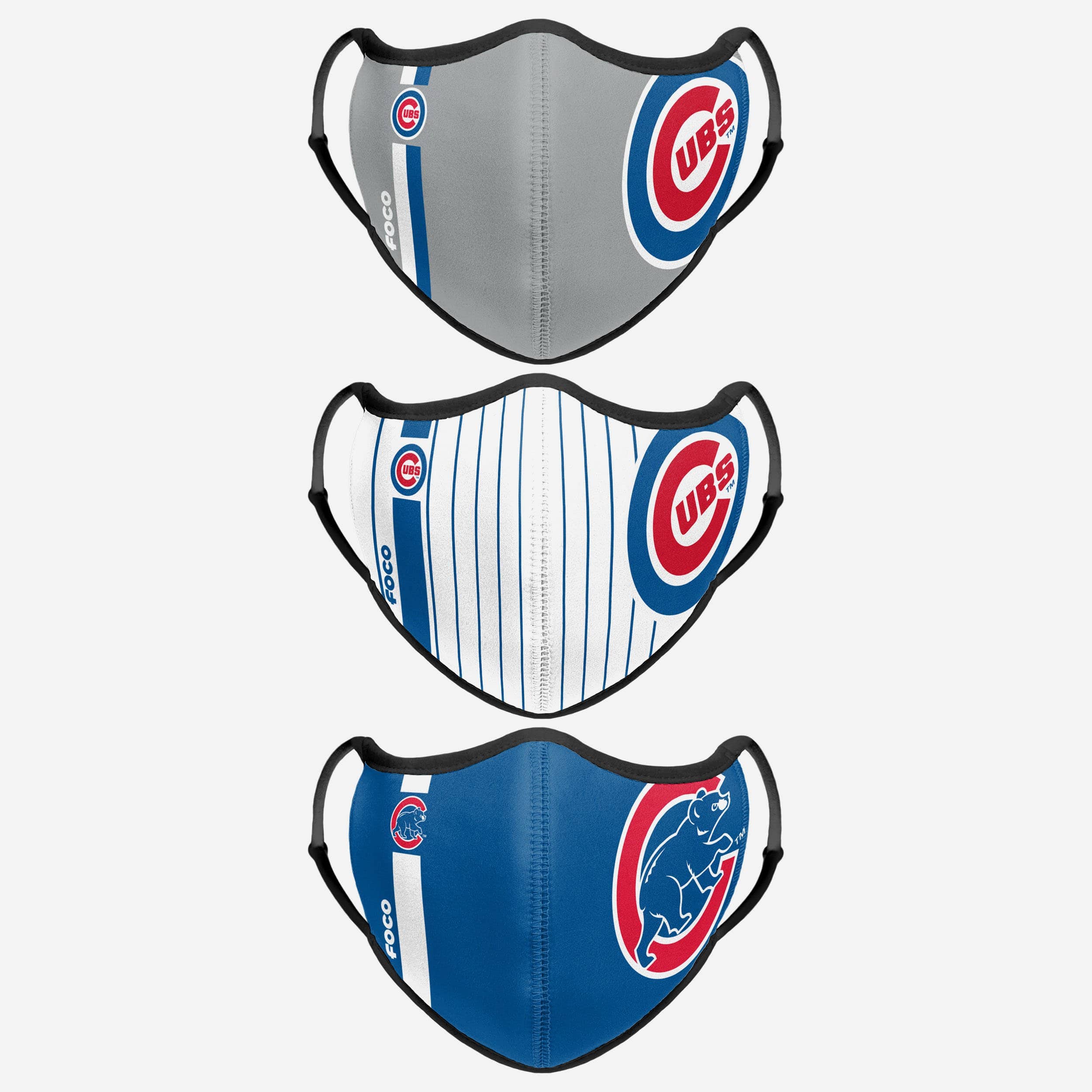 Chicago Cubs Sport 3 Pack Face Cover FOCO