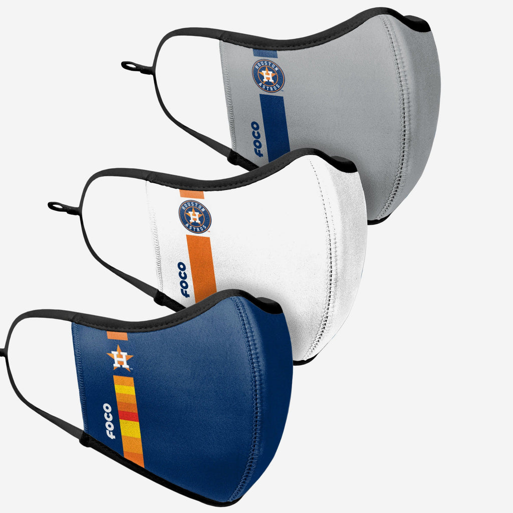 Houston Astros Sport 3 Pack Face Cover FOCO